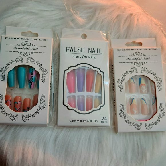Makeup | 3 Pack Of False Nails 24pcs In A Pack | Poshmark
